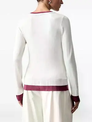 Liu Jo Layered-effect Ribbed-trim Sweater