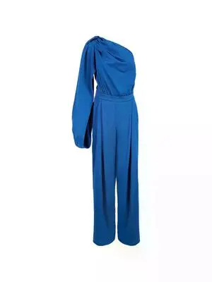 Stella McCartney One-shoulder Satin Jumpsuit - Blue