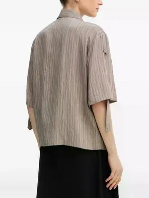 SESSUN Safara Striped Buckle-detail Shirt