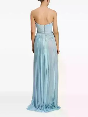 CRISTALLINI Serena Pleated Silk Maxi Dress