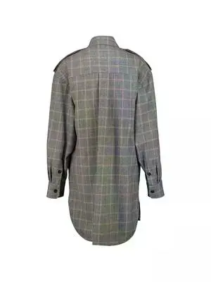 Stella McCartney Check-pattern Epaulette Shirt Mini Dress