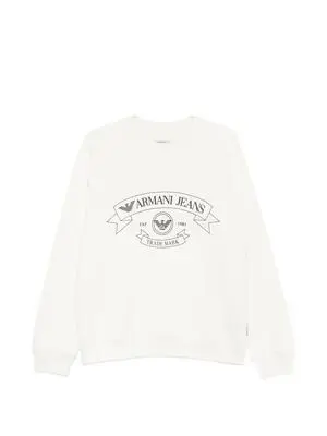 Emporio Armani Logo-print Raglan-sleeve Sweatshirt - White