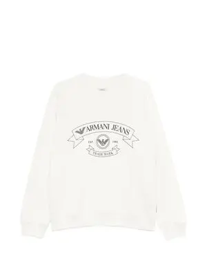 Emporio Armani Logo-print Raglan-sleeve Sweatshirt - White