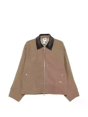 Adidas Embroidered Corduroy-collar Jacket - Neutrals