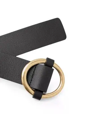 SESSUN Round-buckle Leather Belt