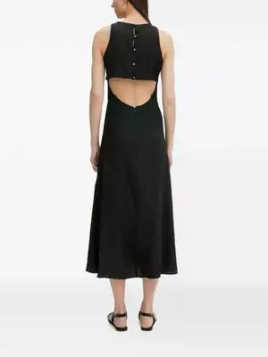 SESSUN Lua Ruched Open-back Midi Dress - Black