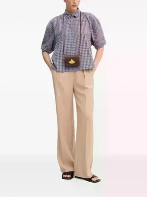 SESSUN Florentina Gingham-check Short-sleeve Shirt