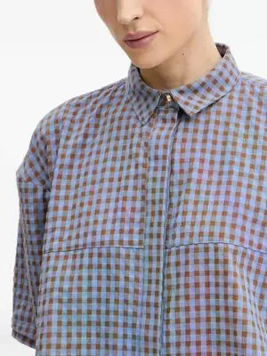 SESSUN Florentina Gingham-check Short-sleeve Shirt