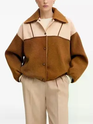 SESSUN Panelled Ribbed-collar Bomber Jacket