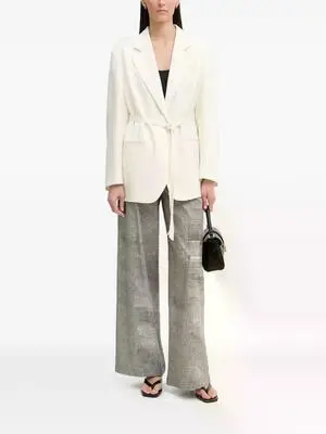 SESSUN Provencot Houndstooth-pattern Wide-leg Trousers
