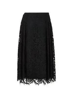 Fendi Lace Pleated Midi Skirt