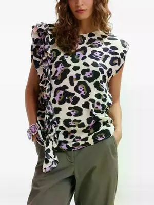 Essentiel Antwerp Ruffle-detail Leopard-print Blouse