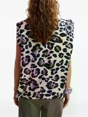 Essentiel Antwerp Ruffle-detail Leopard-print Blouse
