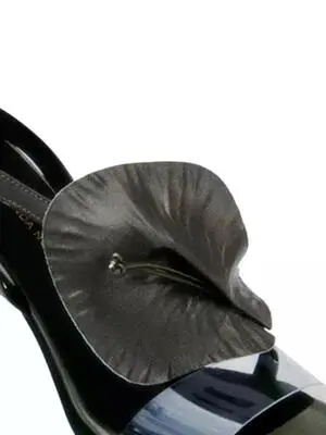 VANDA NOVAK Gloria Ruffled Slingback Sandals
