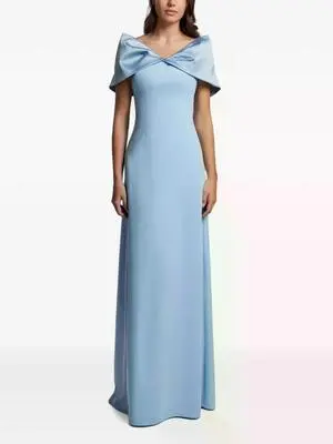 CRISTALLINI Belted Fluid Maxi Dress - Blue