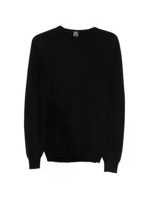 Fedeli Crew-neck Long-sleeve Sweater - Black
