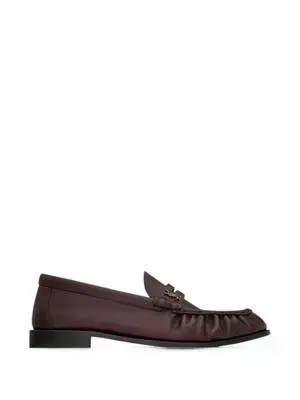 Saint Laurent Le Loafers Supple In Smooth Leather - Red