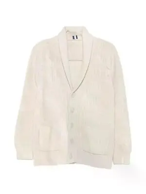 Fedeli Ribbed-knit Shawl-collar Cardigan - Neutrals