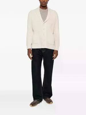 Fedeli Ribbed-knit Shawl-collar Cardigan