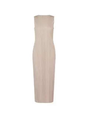 Issey Miyake Pleated Sleeveless Midi Dress