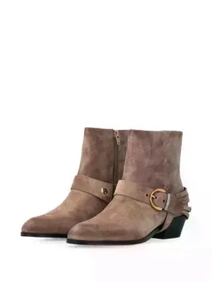 Pinko Buckle-detail Leather Boots