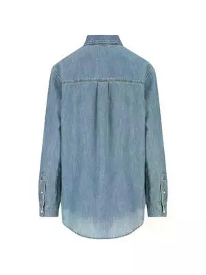 Miu Miu Chambray Logo-embroidered Denim Shirt