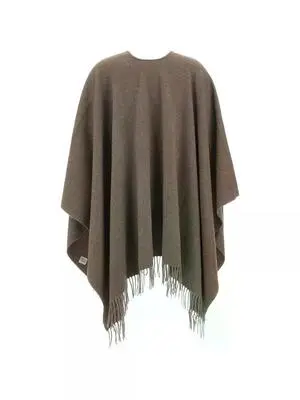 GRAN SASSO Faux-fur Pocket Fringed-hem Cape