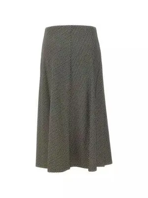 ELENA MIRÒ Check Pattern Flared Midi Skirt