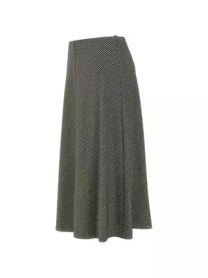 ELENA MIRÒ Check Pattern Flared Midi Skirt