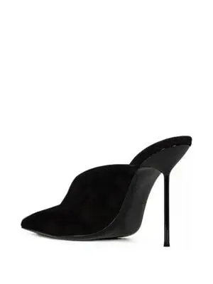 Paris Texas Pointed Toe Suede Mules - Black