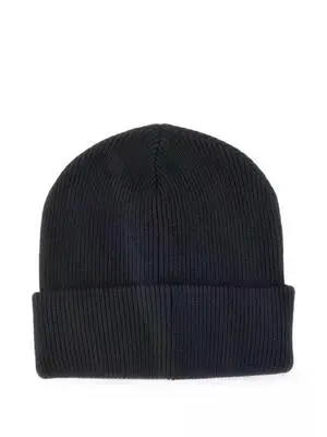 Iceberg Logo Embroidered Ribbed Knit Beanie