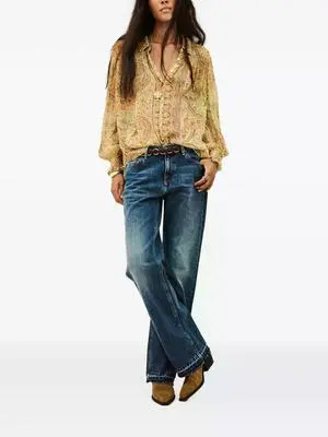 Ba&sh Cleo Paisley-print Smocked Blouse