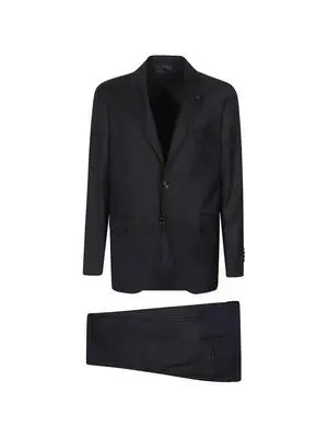 LARDINI Wool Single-breasted Suit - Black