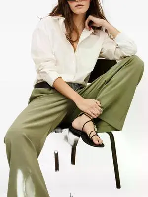 Ba&sh Narlos Elasticated-waist Zip-fastening Wide-leg Trousers