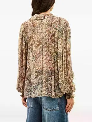 Ba&sh Paisley-print Smocked-cuff Shirt