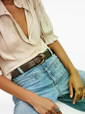 Ba&sh Brendon Crescent-buckle Leather Belt - Brown