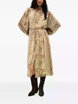 Ba&sh Ciahara Paisley-print Ruffled Midi Shirt Dress