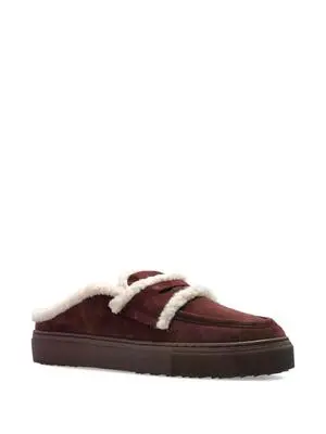 Inuikii Shearling-trim Suede Mules