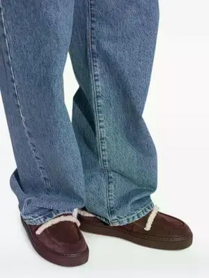 Inuikii Shearling-trim Suede Mules
