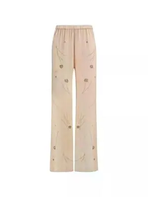 FORTE_FORTE Bead-embellished Velvet Trousers - Neutrals