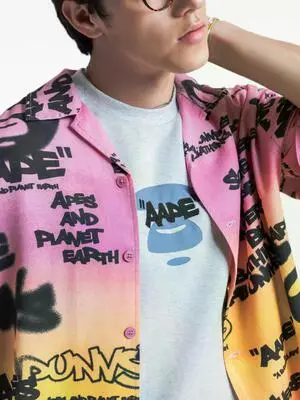 AAPE BY *A BATHING APE Print-detail Short-sleeve Shirt - Pink