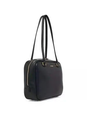 JIL SANDER Medium Vision Leather Shoulder Bag - Black