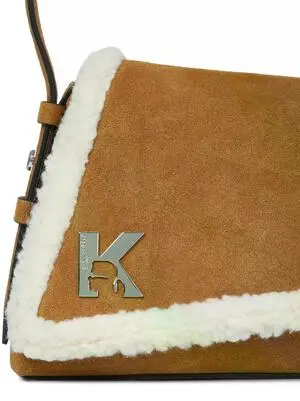 Karl Lagerfeld Geo Suede Flap Shoulder Bag