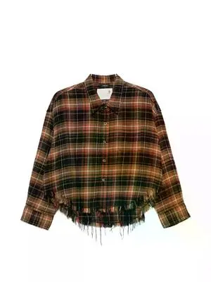 R13 Frayed-hem Shirt - Brown