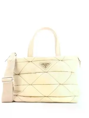 Prada Padded Quilted Re-nylon With Leather Mini Tote Bag