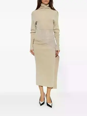 LANVIN Wool And Cashmere Midi Dress - Neutrals