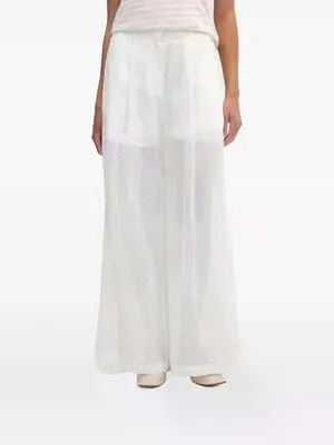 ISABELLE BLANCHE Sheer Wide-leg Trousers - White