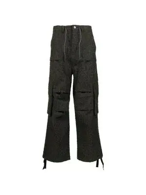 FILTH Distressed Drawstring Cargo Pants - Grey