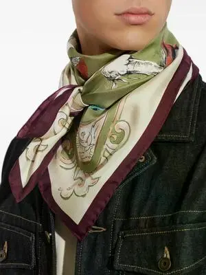 Moschino Mushroom-print Silk Scarf