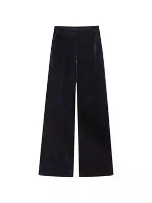FORTE_FORTE High-waisted Wide-leg Trousers - Blue